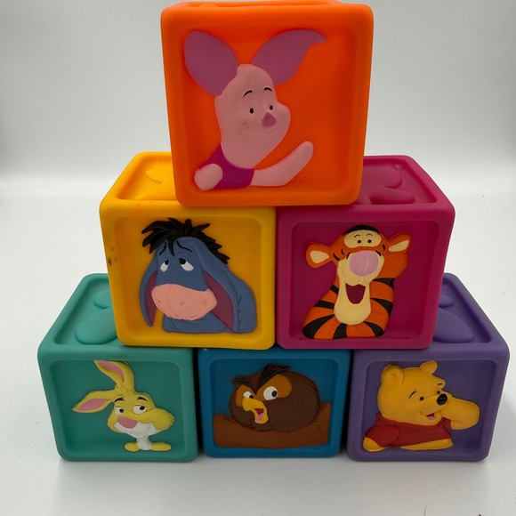 Toys | Disney Winnie The Pooh Soft Stacking Blocks Set 6 Characters ...